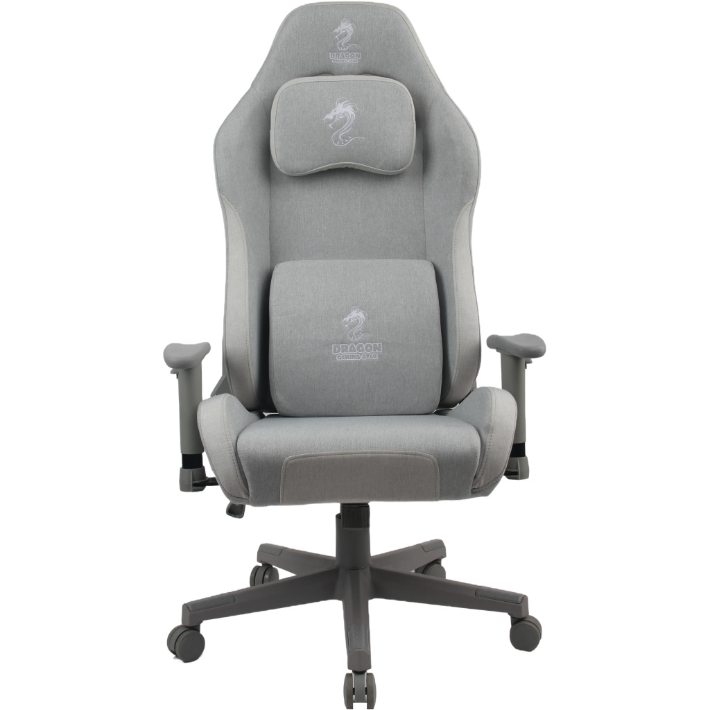כיסא גיימינג Dragon Gaming Chair Cyber Babric White+Grey - כתום